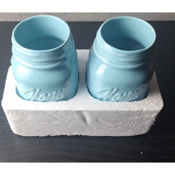 Unbranded | Accents | Rustic Blue Decorative Mason Jars | Poshmark